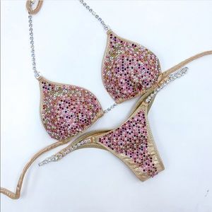 Swim | Rose Gold Crystal Competition Bikini | Poshmark